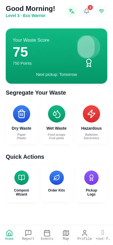 GreenLoop – Citizen Waste Management Mobile App (MVP)