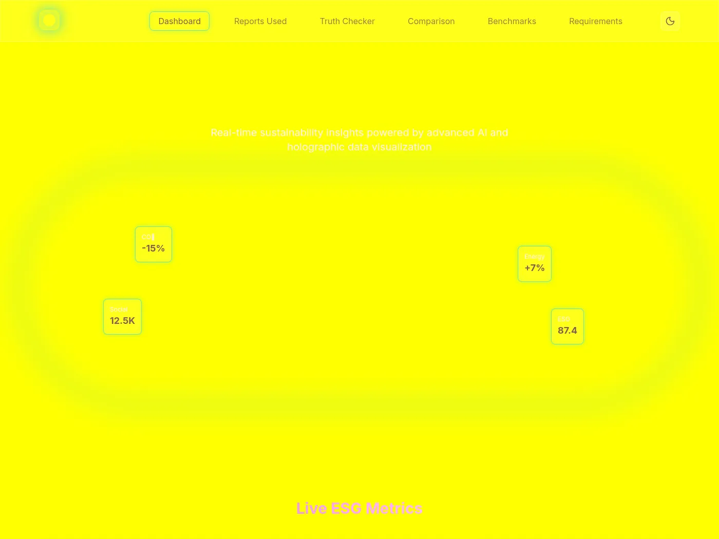 GreenNova Futuristic ESG Intelligence Web Dashboard