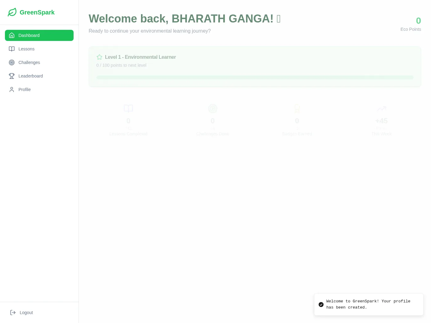 GreenSpark: Gamified Environmental Learning Platform for Indian Students