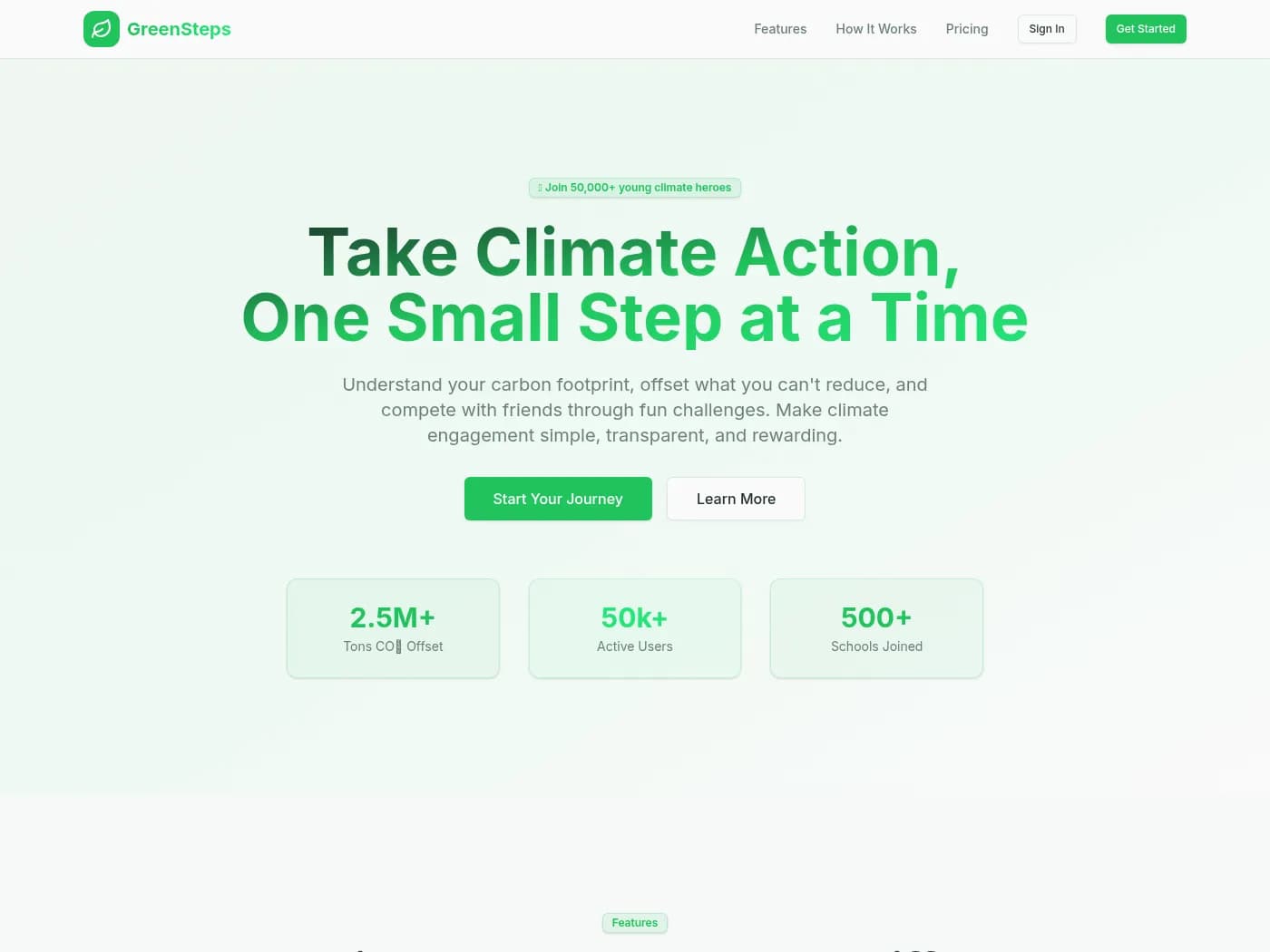 GreenSteps: Youth-Focused Climate Offsetting & Engagement Platform