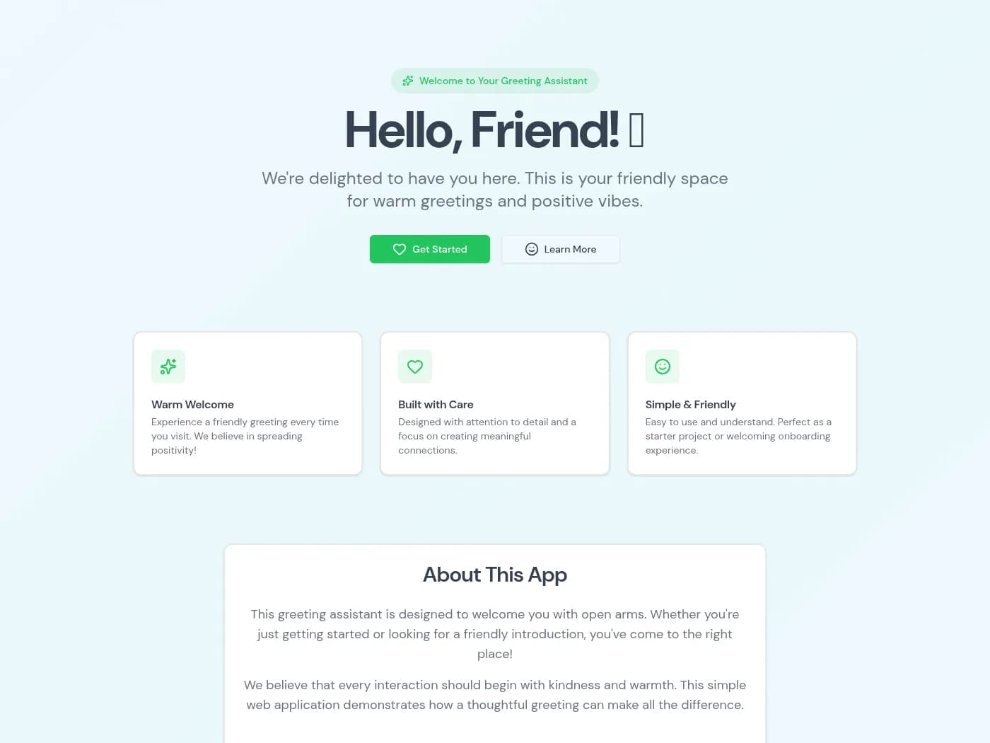 Greeting Assistant Web App
