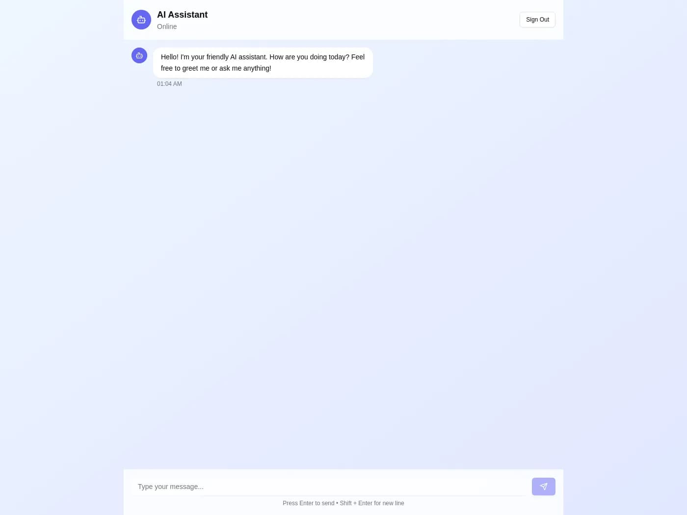 Greeting Chat Application