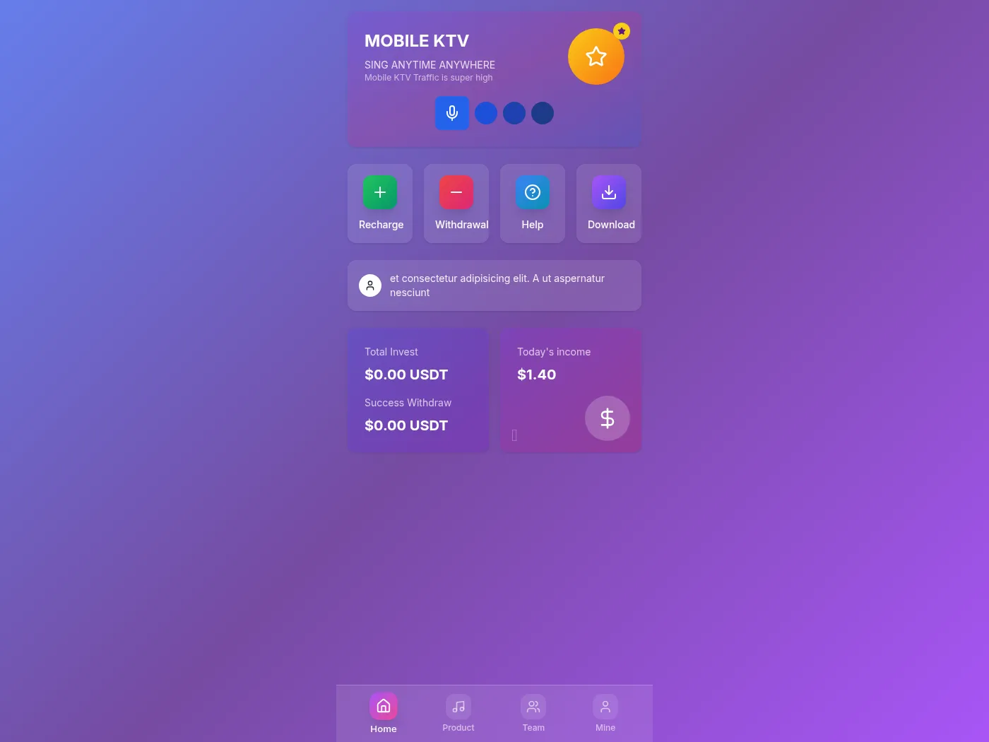 Gringo-Style 3D UI/UX App with Product & Team Tabs