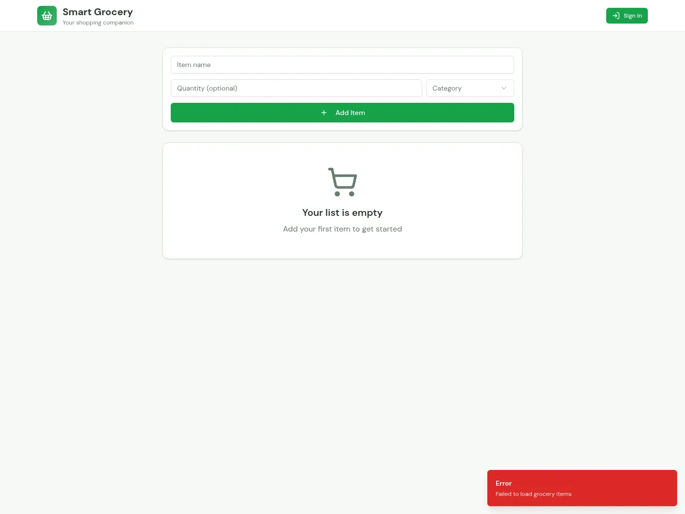 Smart Grocery Assistant