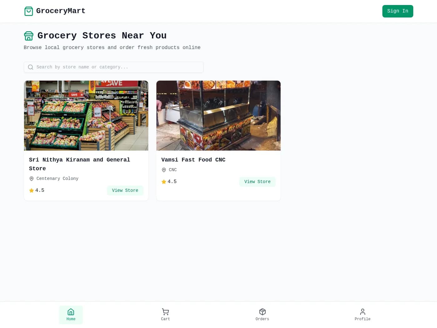 GroceryMart Online Marketplace
