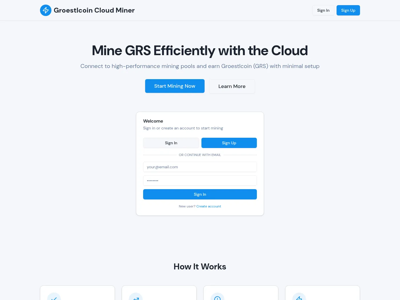 Groestlcoin Cloud Miner with BTC Fee