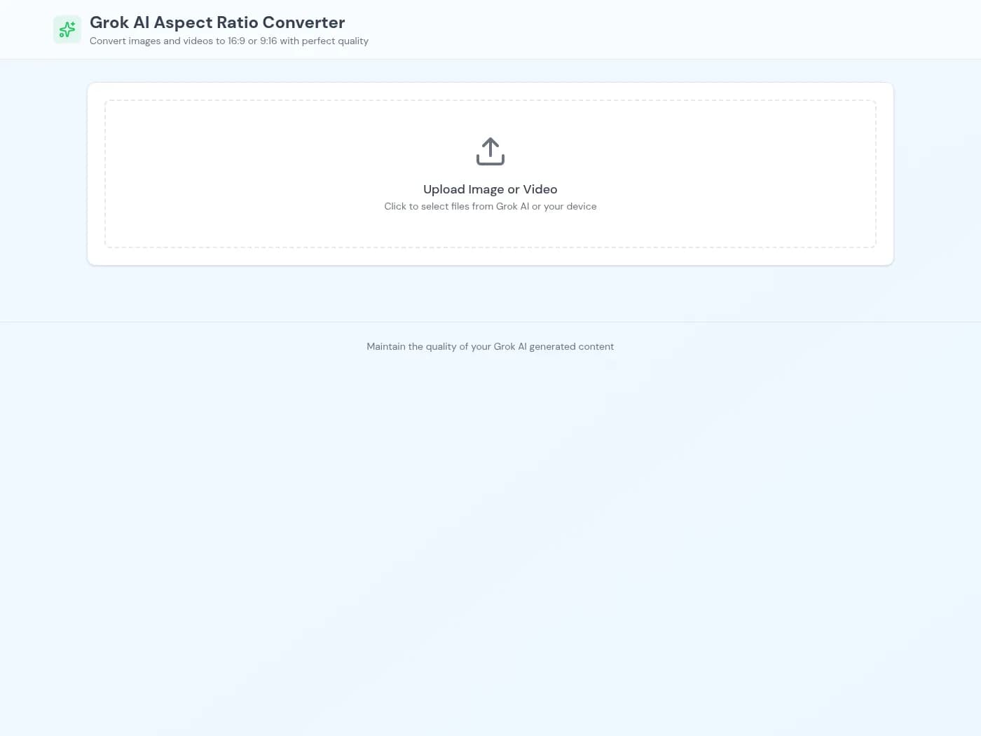 Grok AI Aspect Ratio Converter