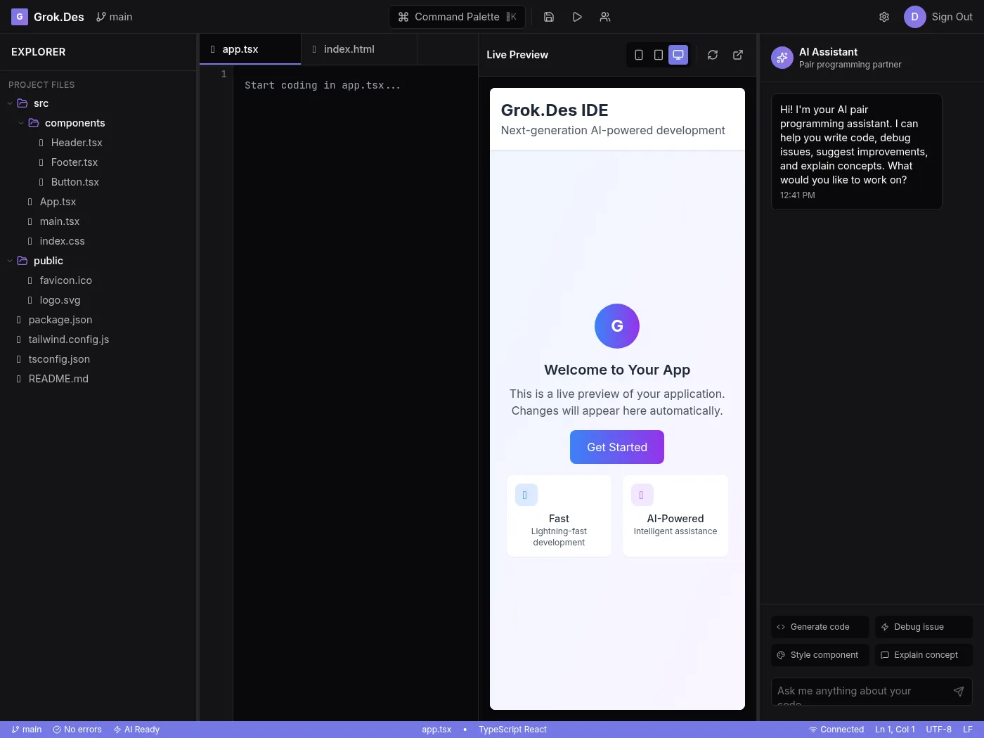 Grok.Des – The Next-Gen AI-Powered Unified Developer OS