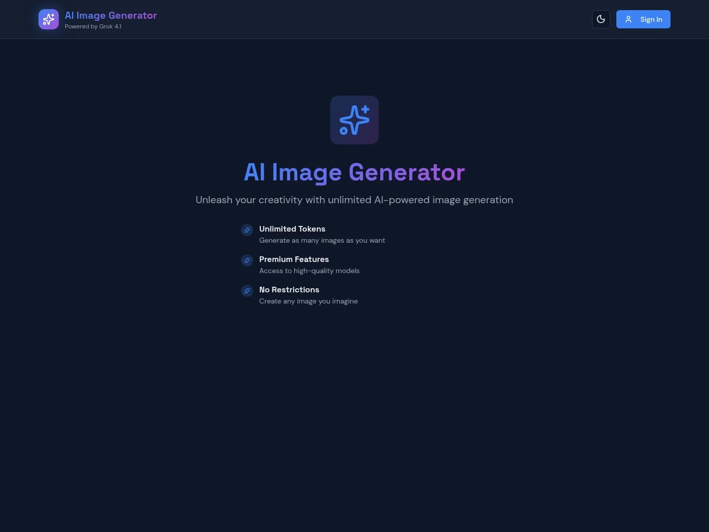 Grok 4.1-Based Unlocked AI Image Generator