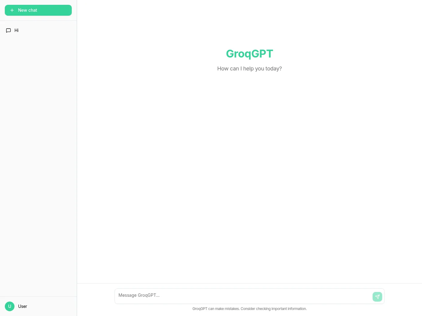 GroqGPT: ChatGPT Clone with Groq API