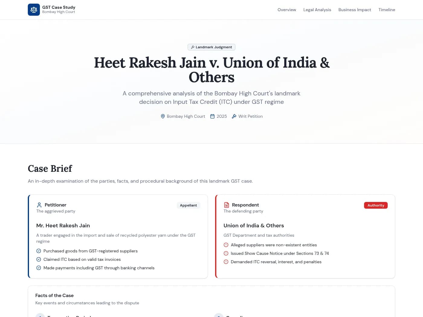 GST Case Study Explorer: Heet Rakesh Jain v. Union of India (2025, Bombay HC)