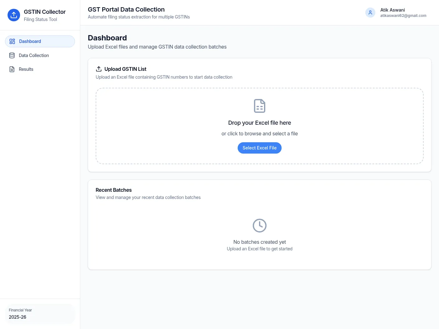 GSTIN Filing Status Data Collector