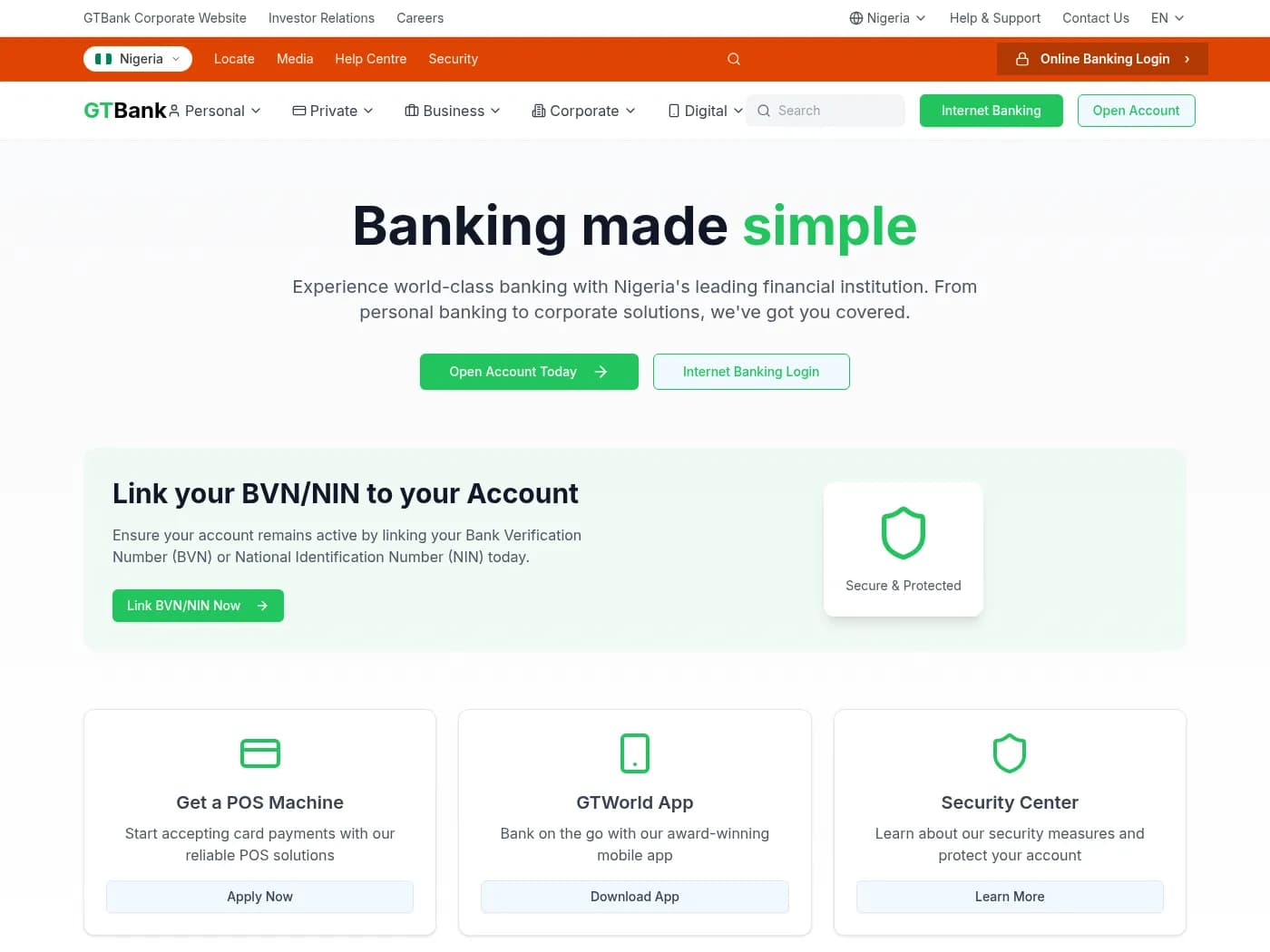 GTBank Website Clone