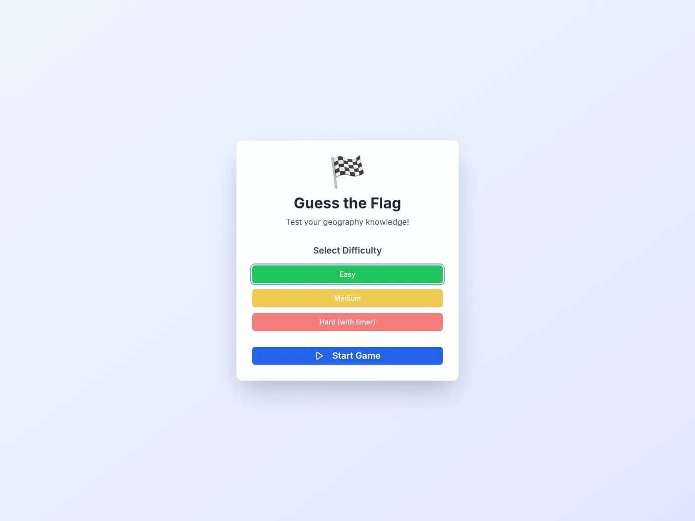 Guess the Flag Game