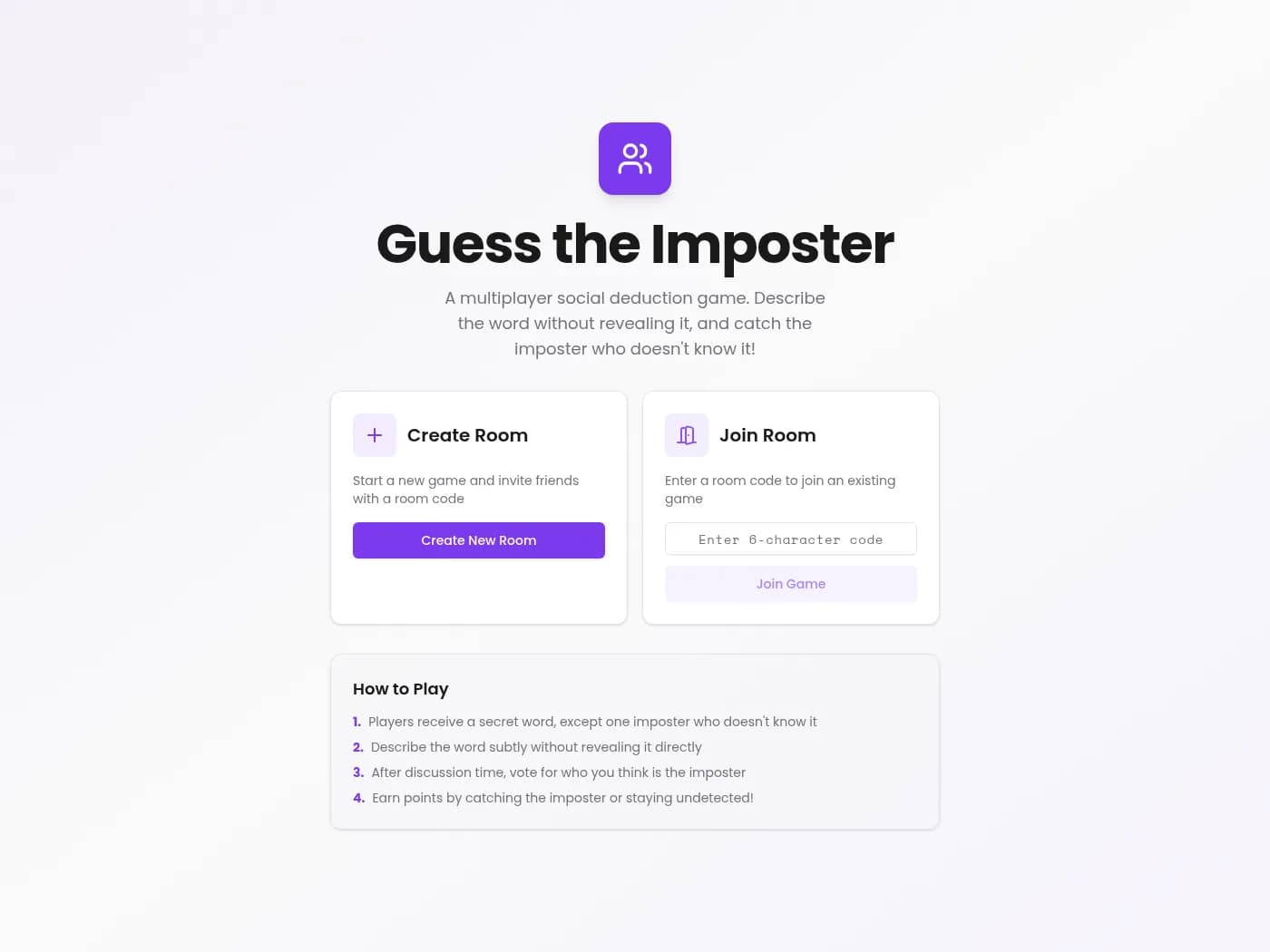 Guess the Imposter - Multiplayer Social Deduction Game
