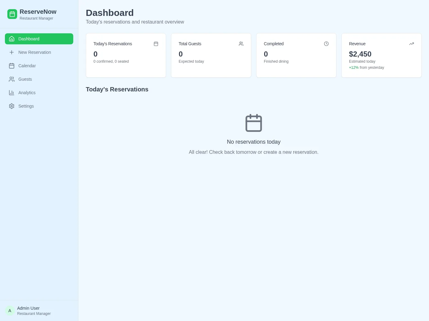 Guest Reservation Platform for Restaurants & Wineries