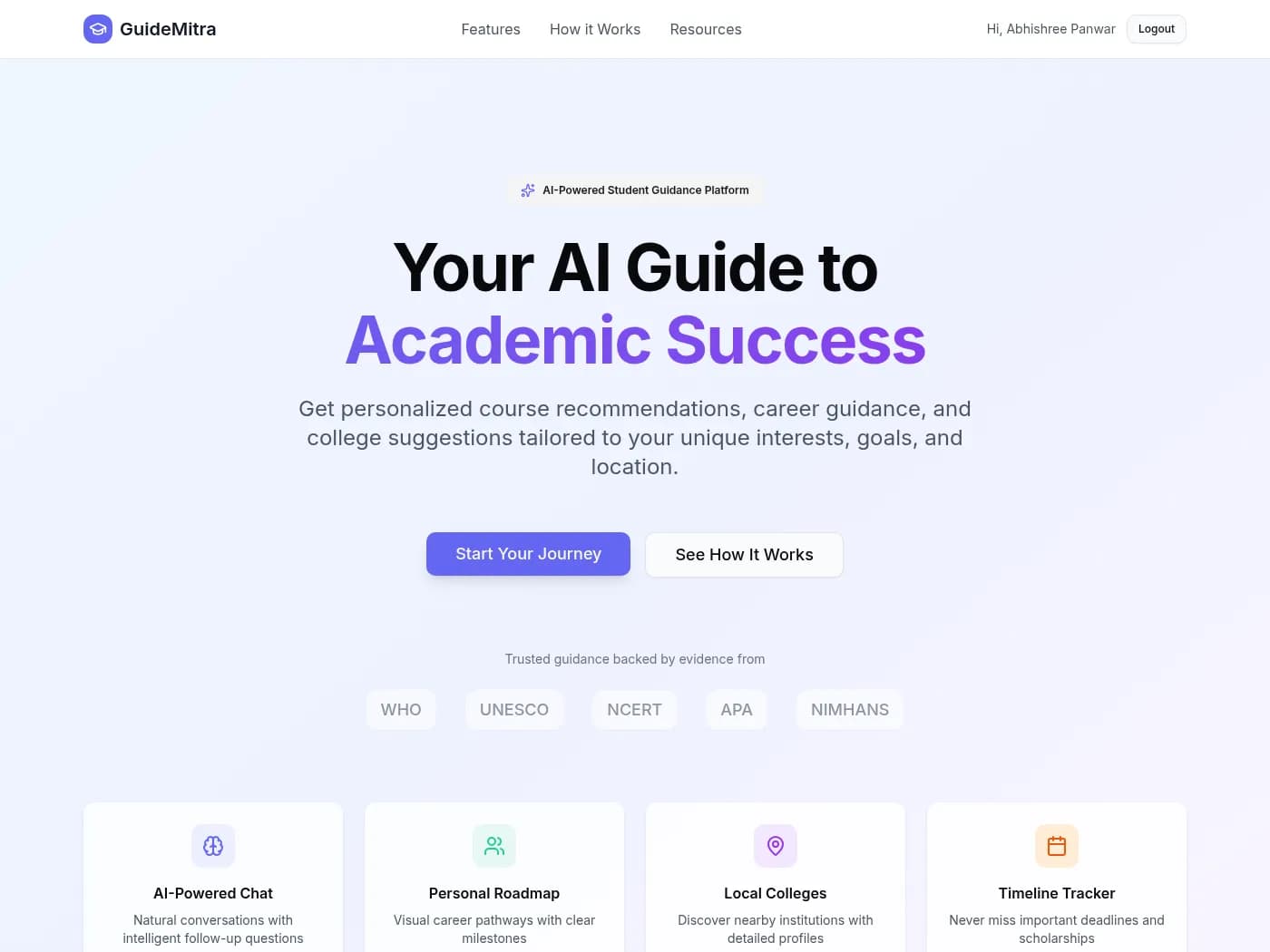 GuideMitra – AI-Powered Student Guidance & Counseling Platform