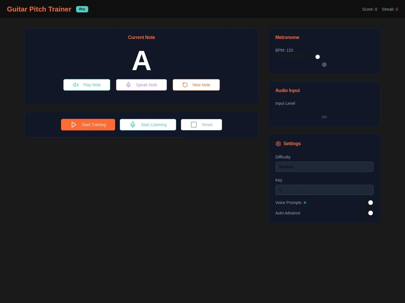 Guitar Pitch Training Tool