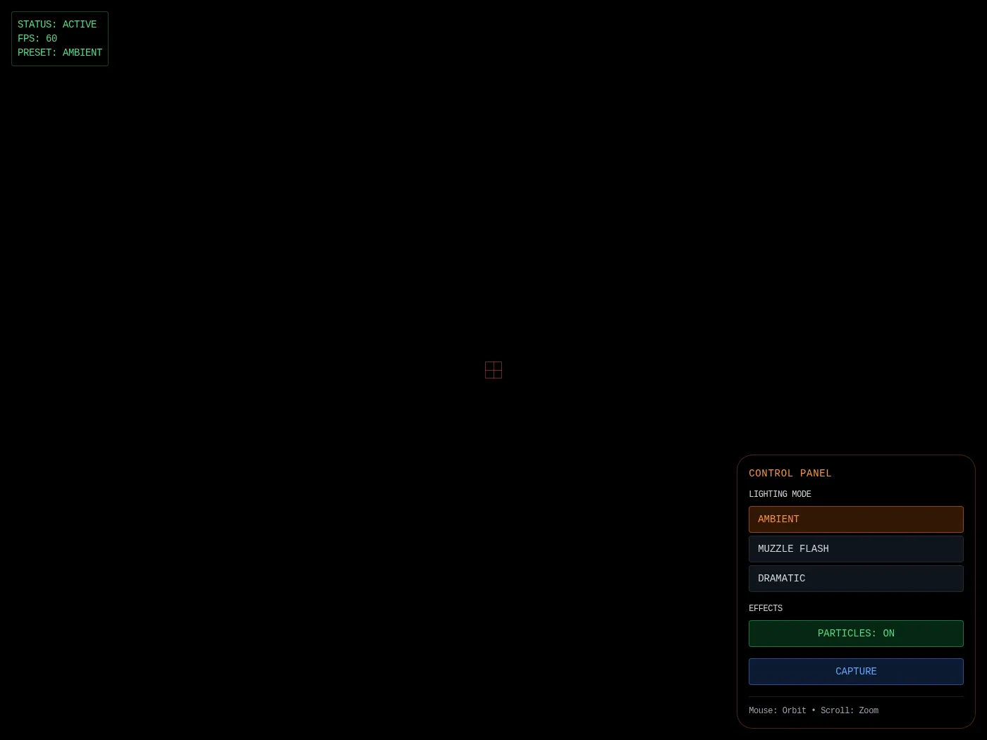 Gun Hand in Dark Room Gaming Visualizer