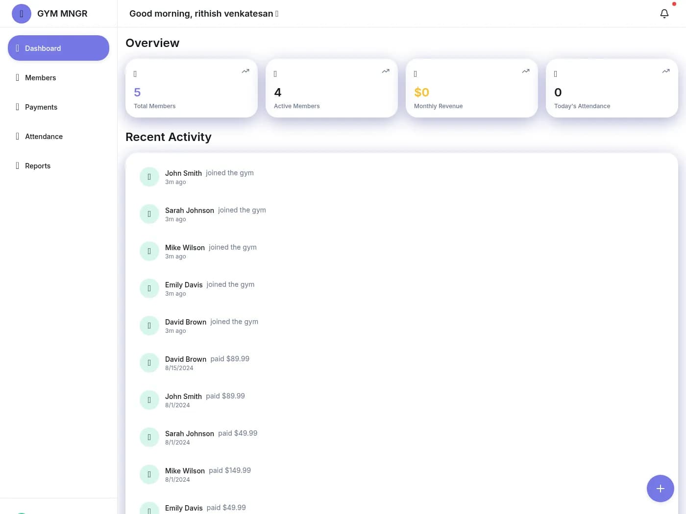 GYM MNGR – Pixel-Perfect Cross-Platform Gym Management PWA