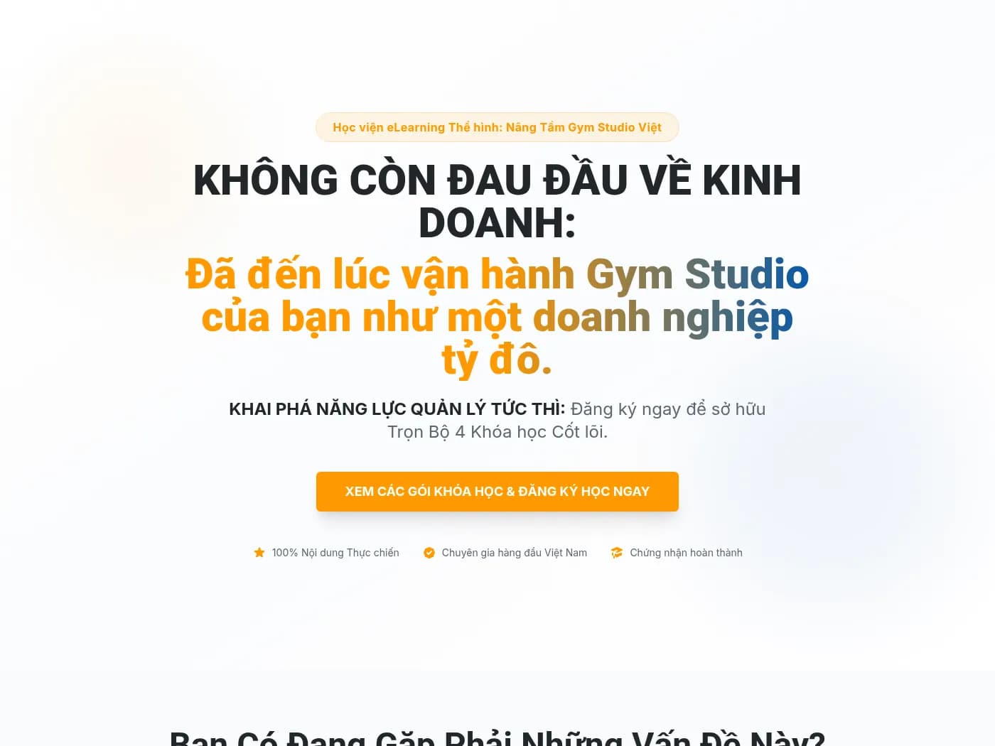 Gym Studio Webinar Landing Page