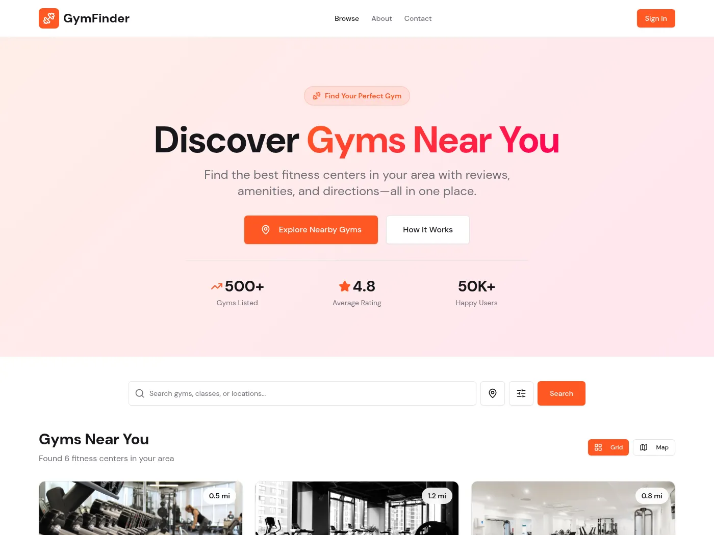 GymFinder: Discover Gyms Near You