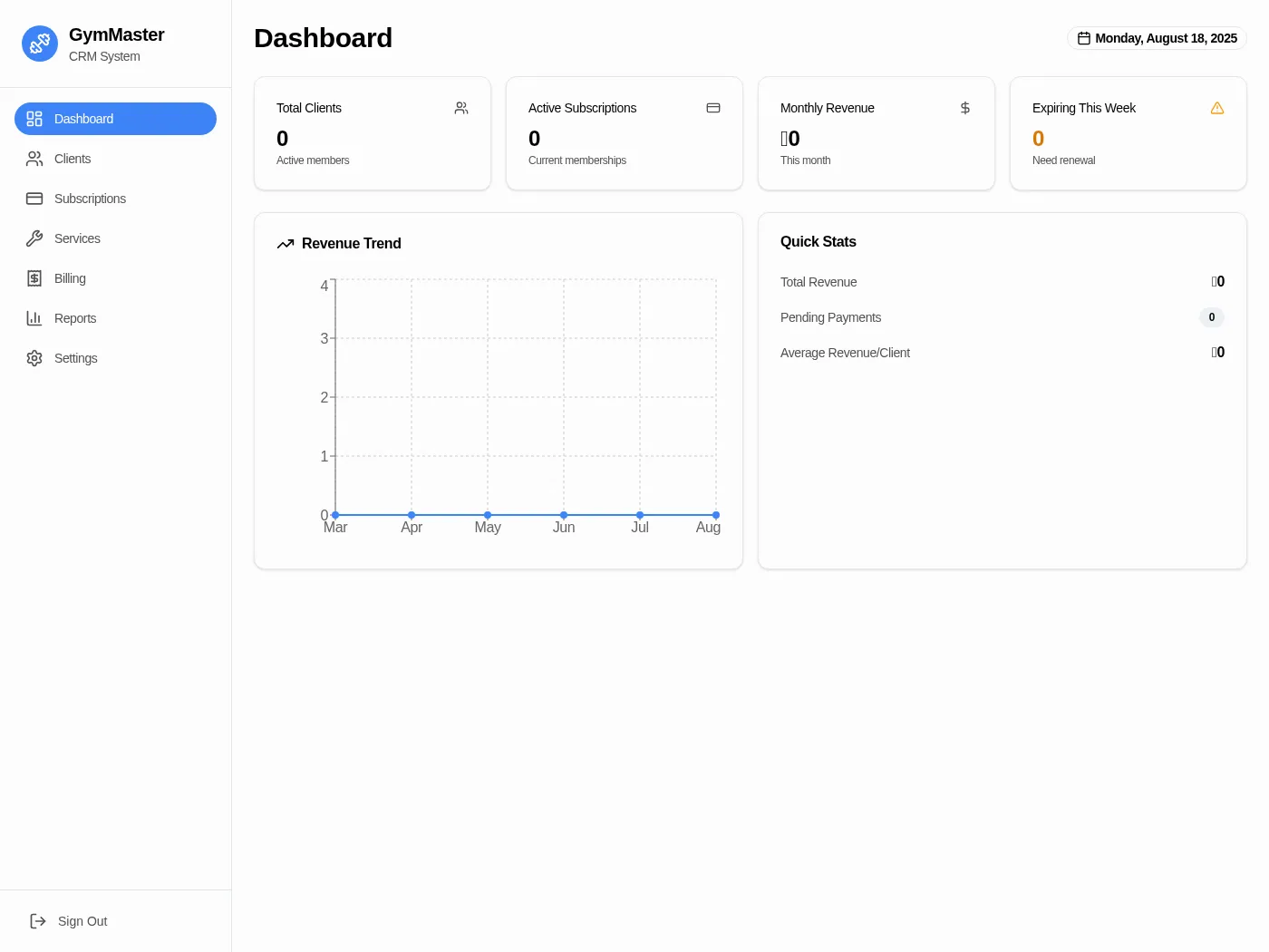 GymMaster CRM: Full-Stack Gym Management System for Owners