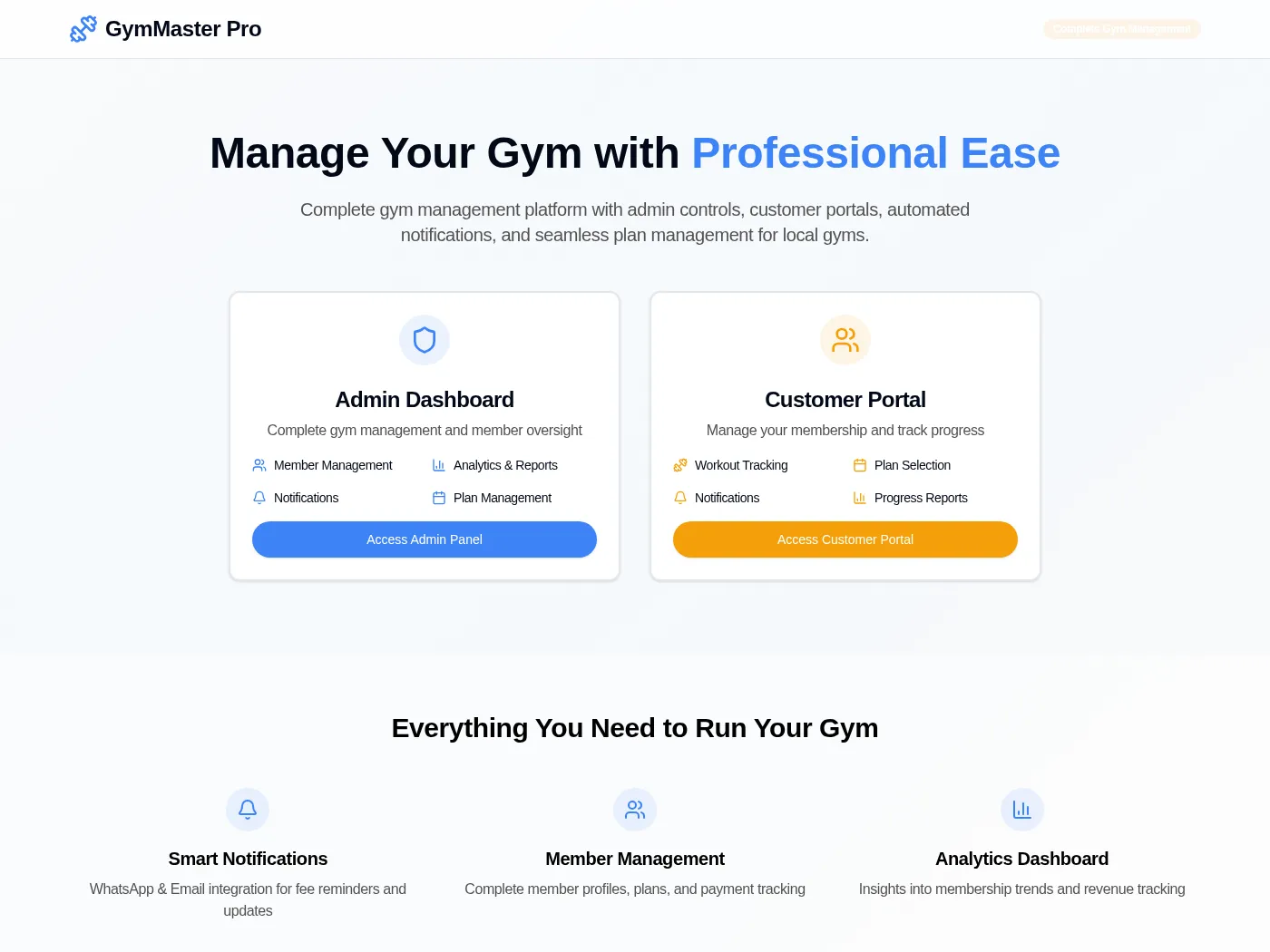GymMaster Pro: Complete Gym Management Platform