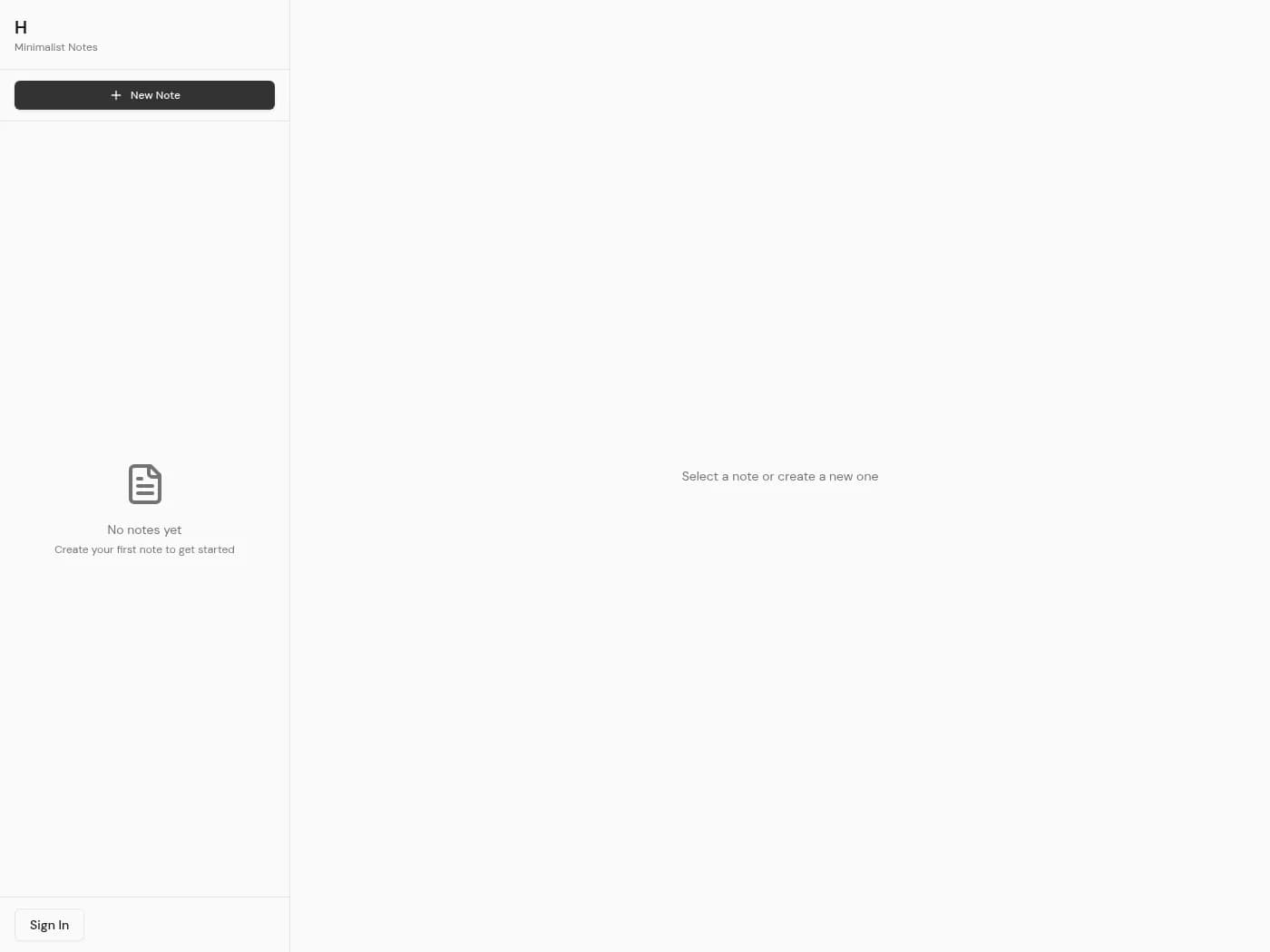 H: Minimalist Note-Taking App