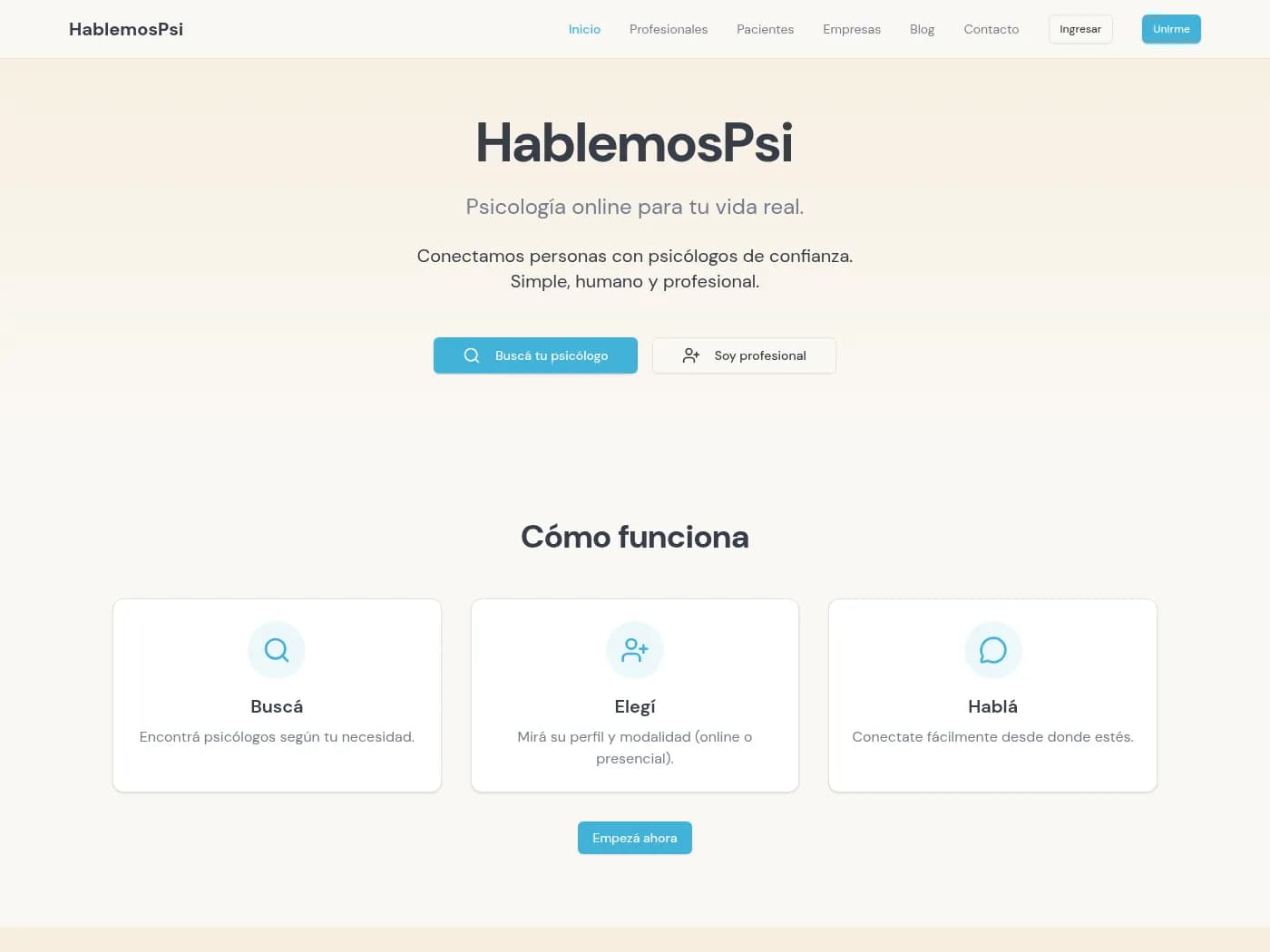 HablemosPsi: Plataforma Integral de Psicología Online