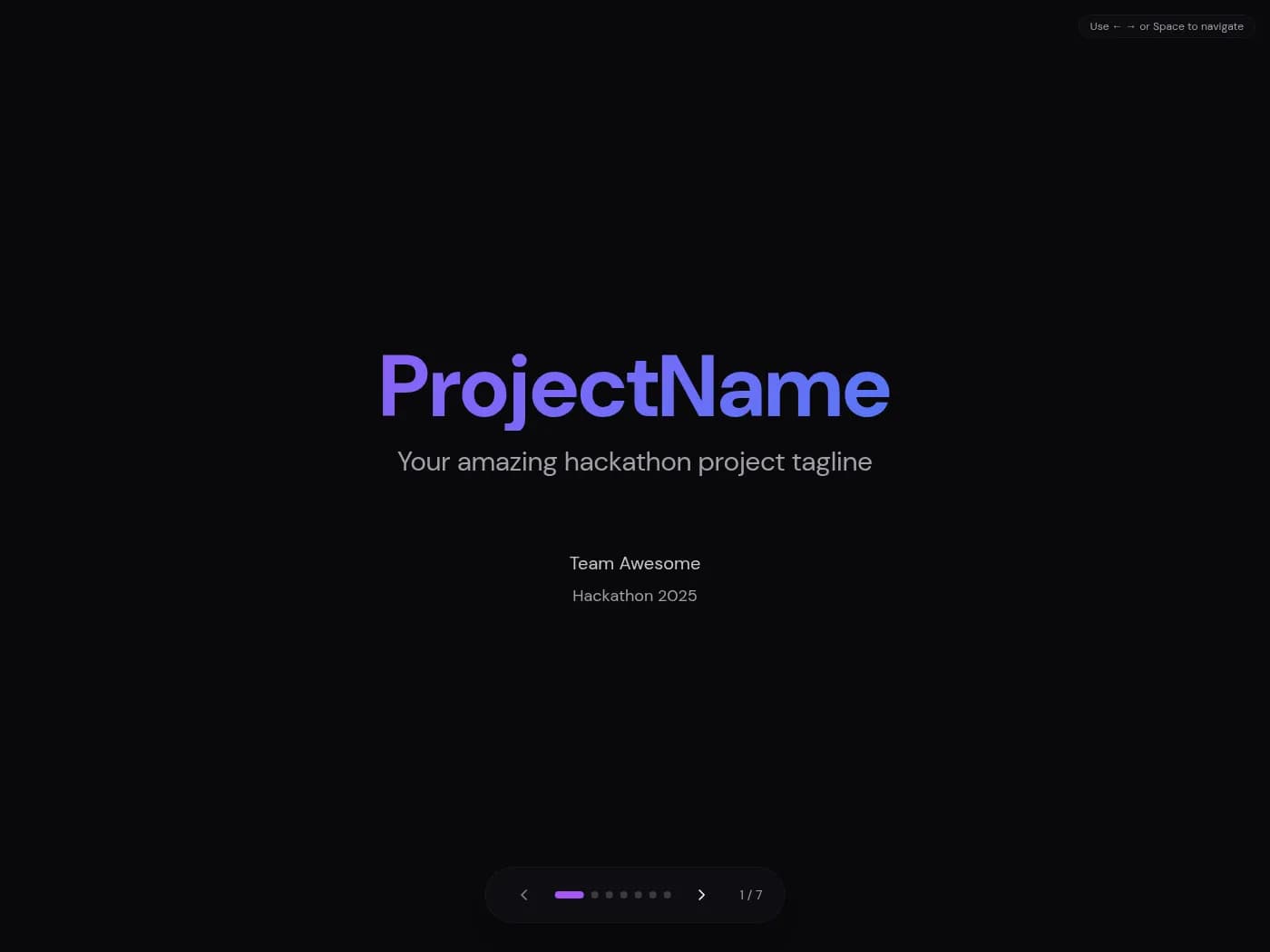 Hackathon Presentation Template