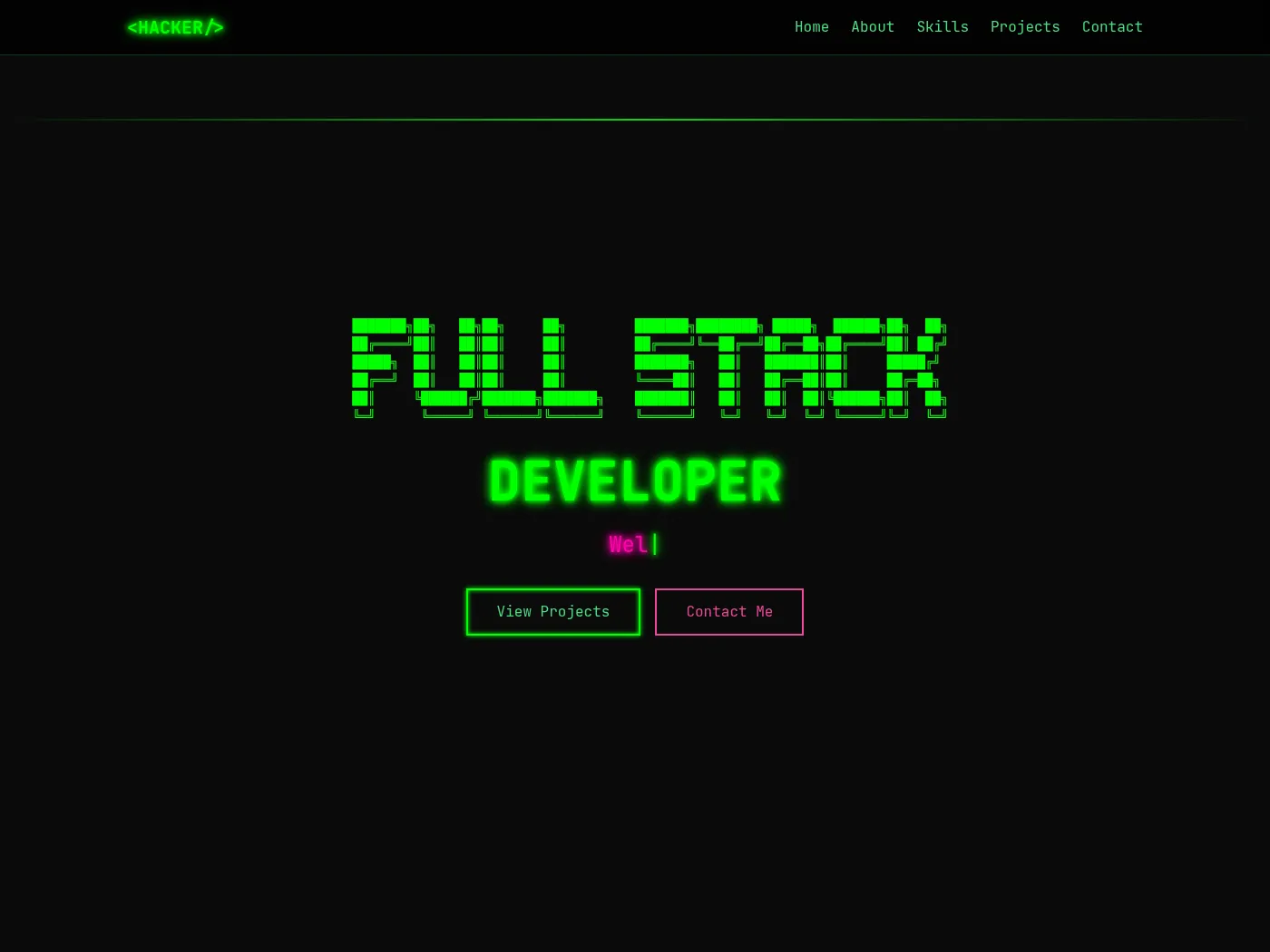 Hacker-Style Modern Portfolio