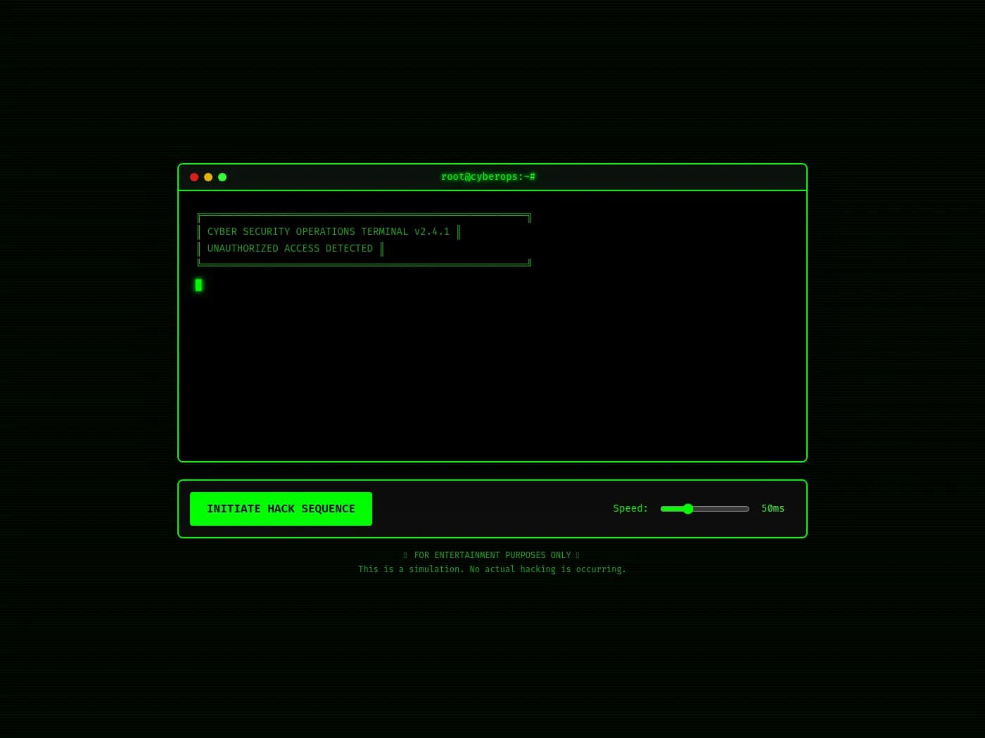 Hacker Terminal Simulator