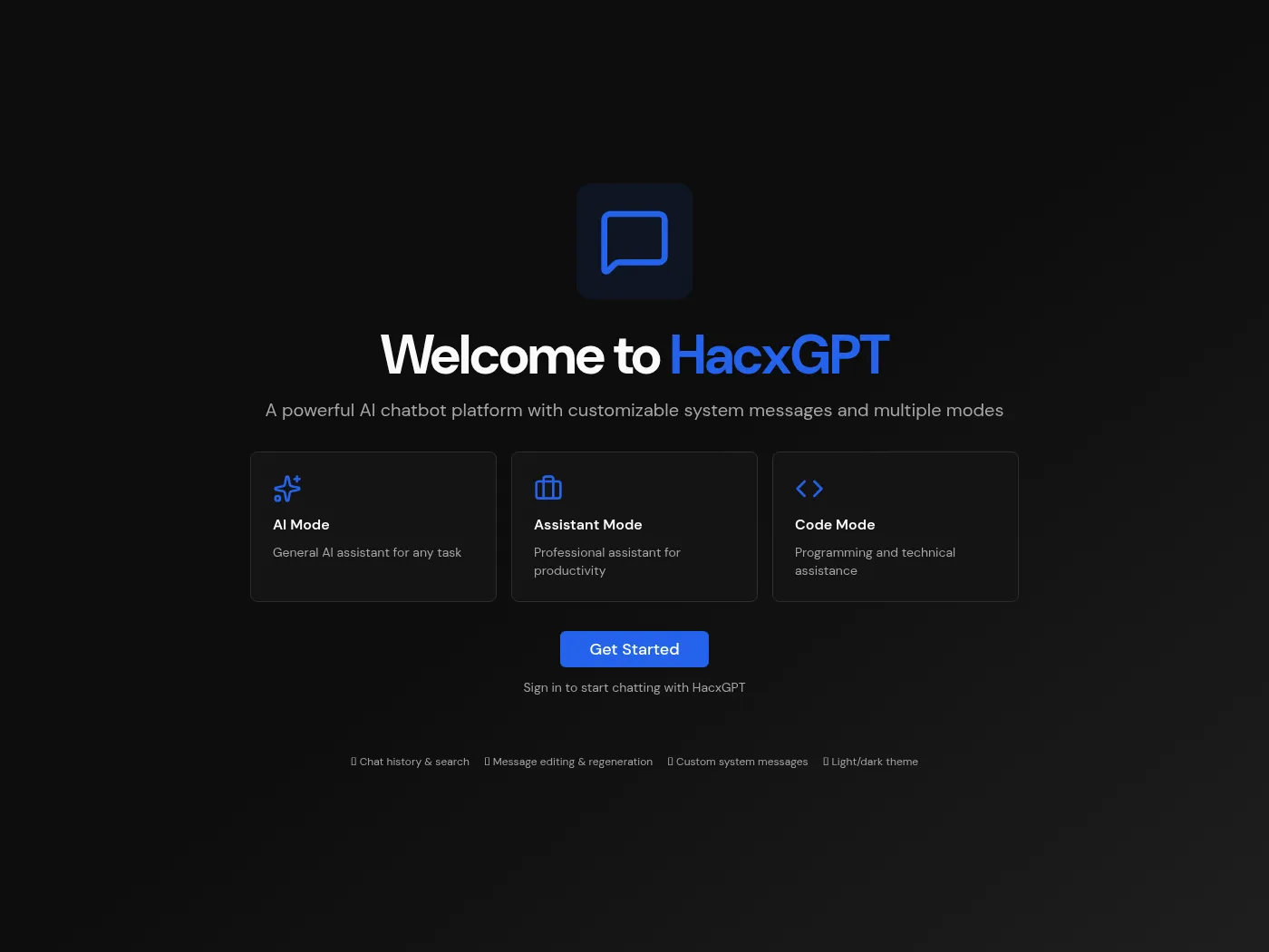 HacxGPT – Powerful AI Chatbot Platform with System Message Customization