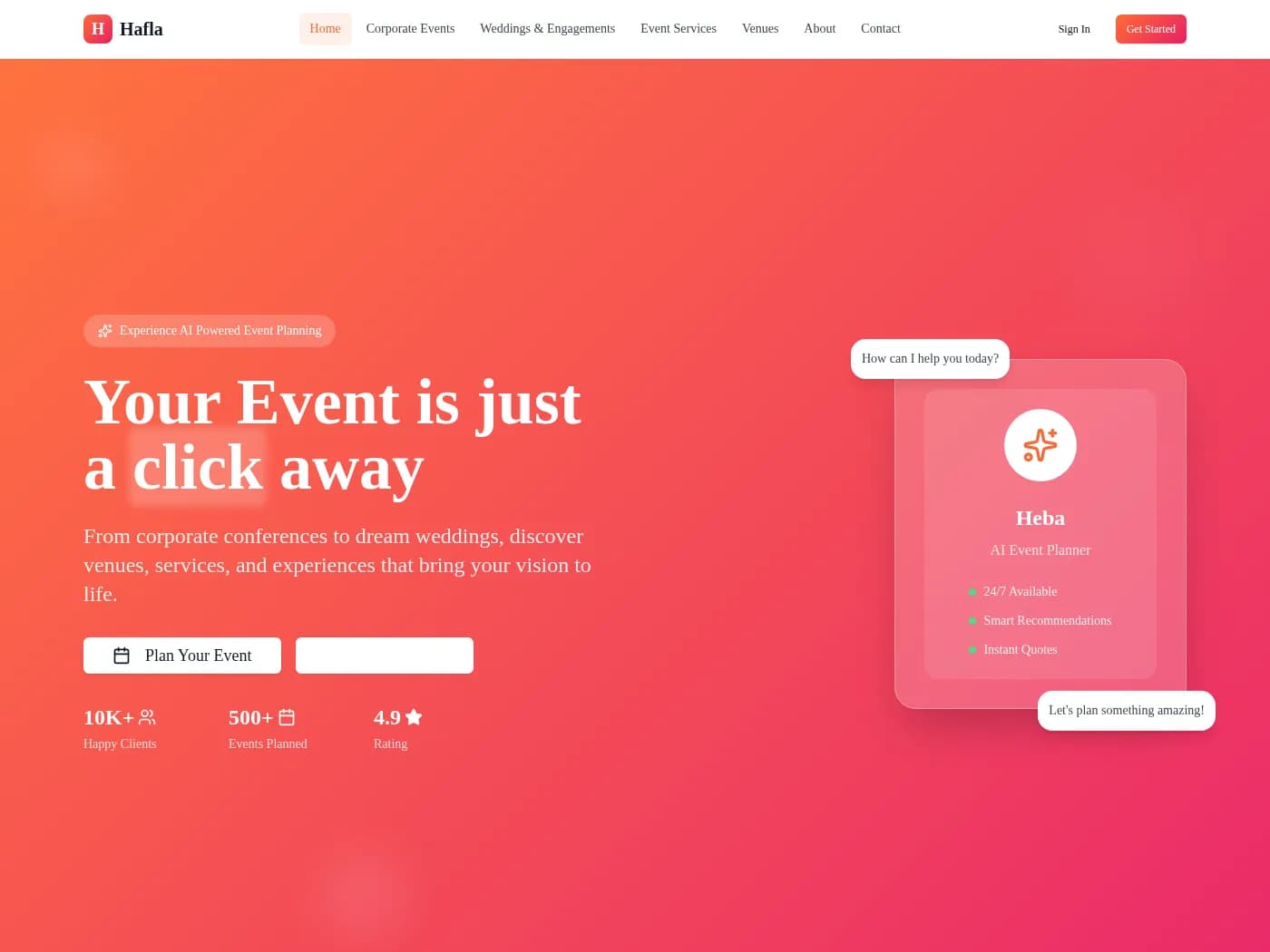 Hafla Event Booking Platform Clone