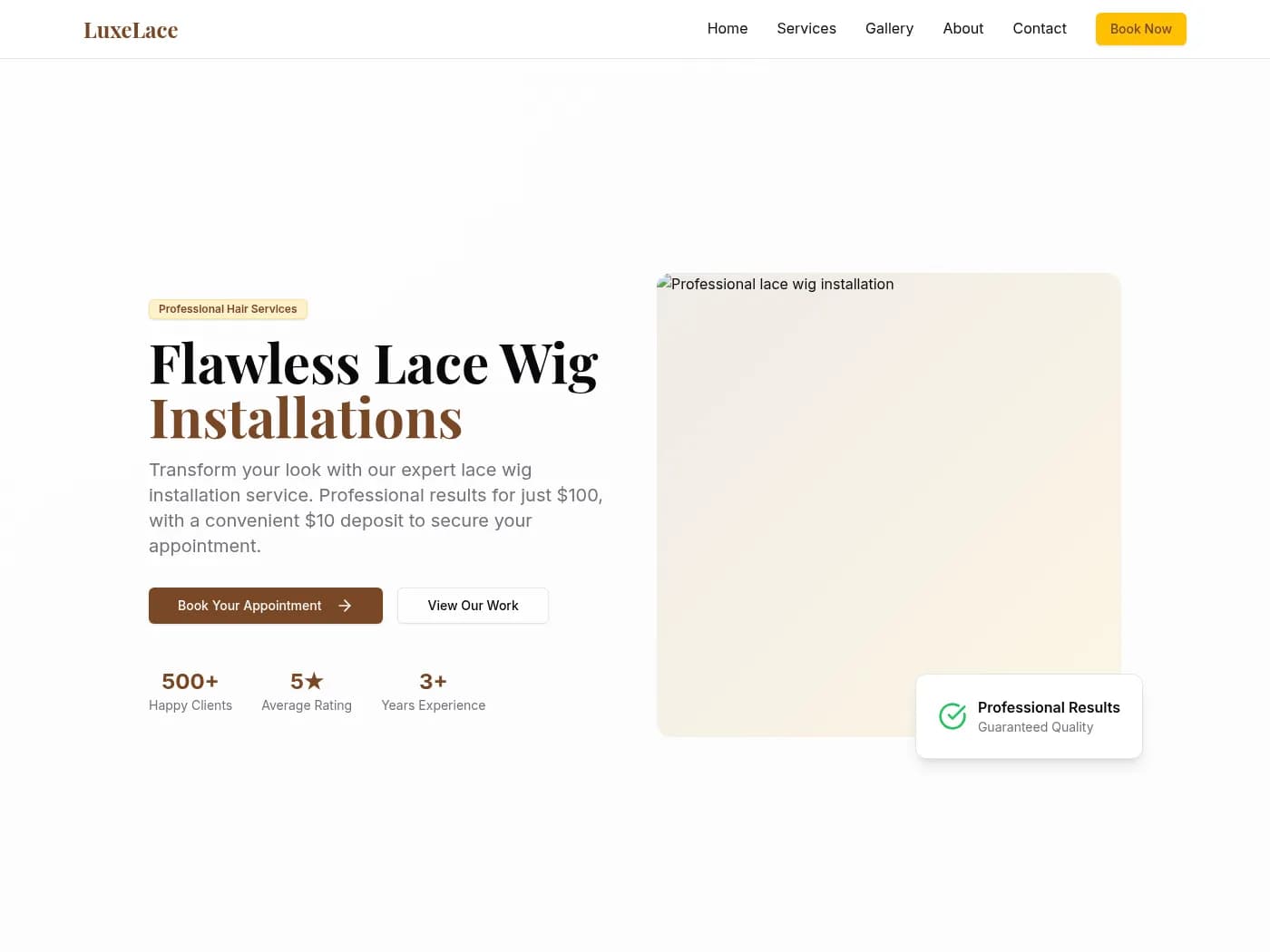 Hair Lace Wig Installation Service Website