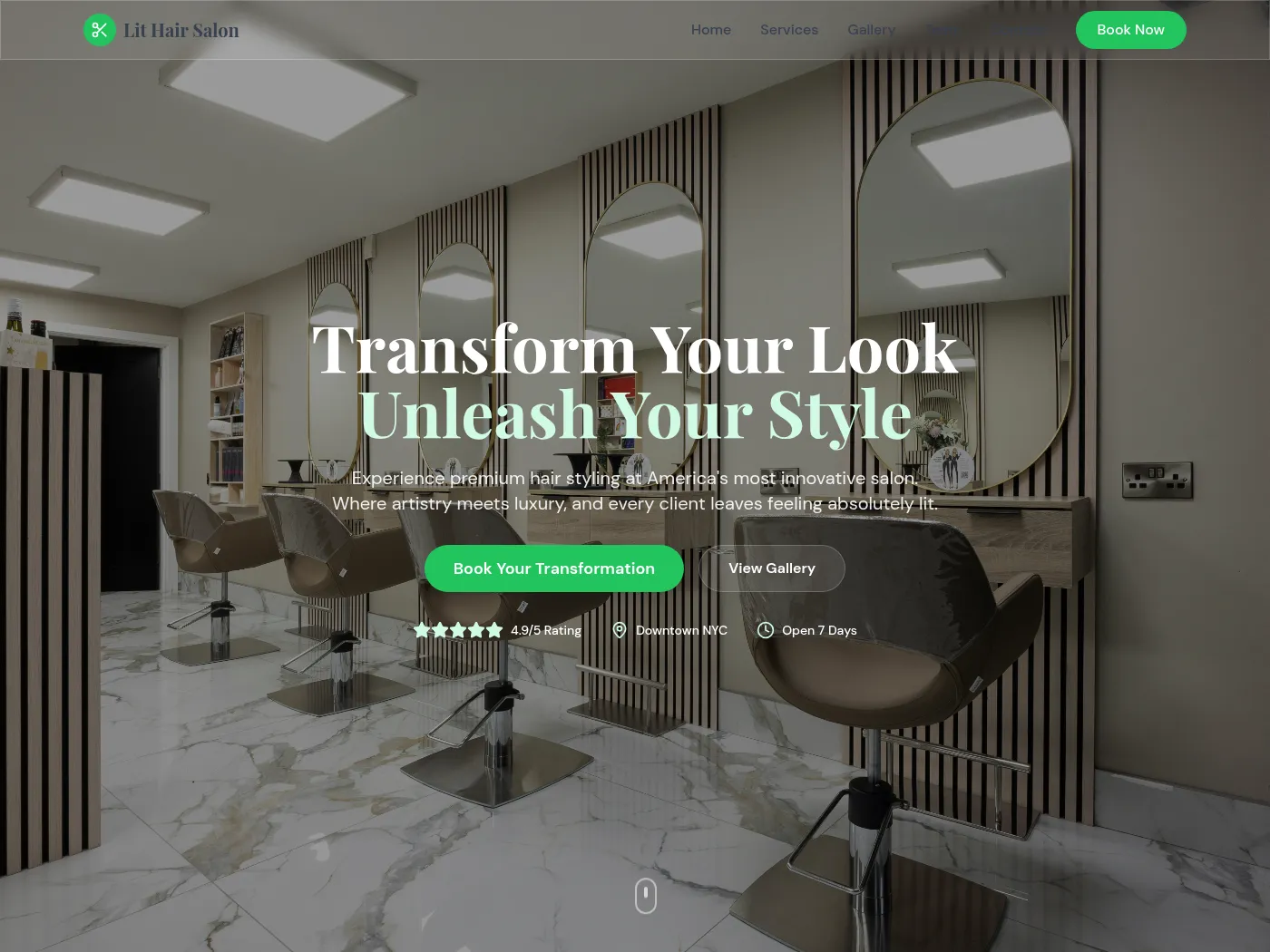 Lit Hair Salon Website