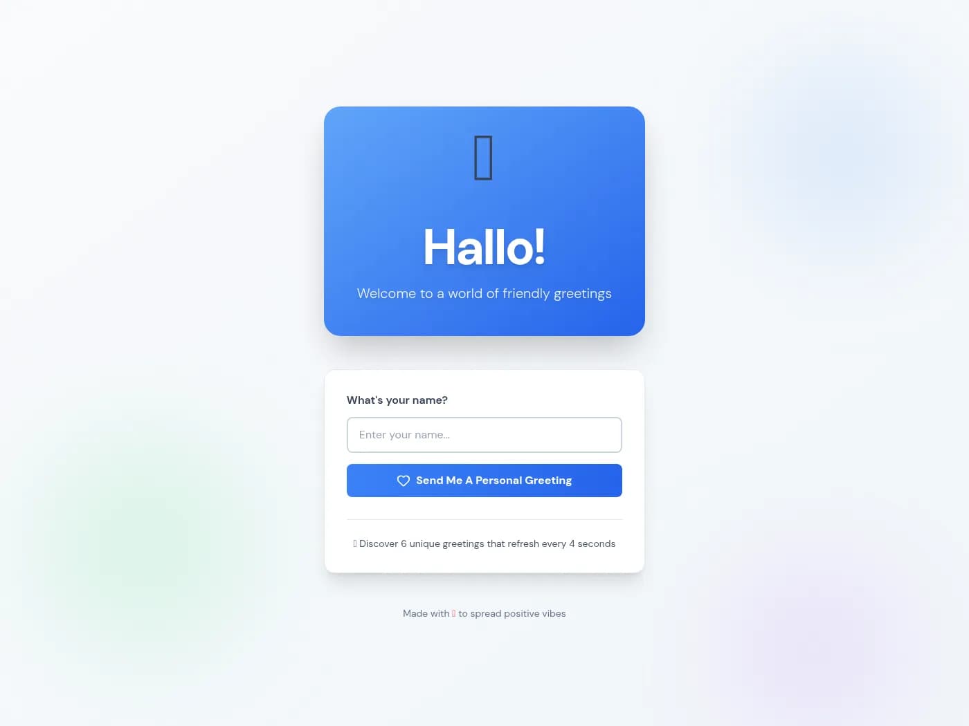 Hallo: Friendly Greeting Web App