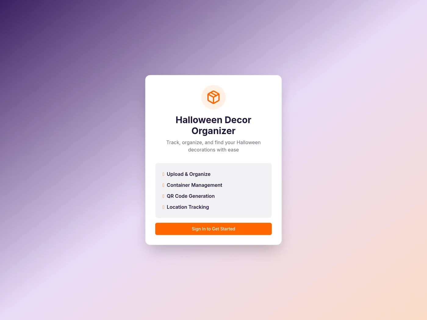 Halloween Decor Inventory and QR Organizer