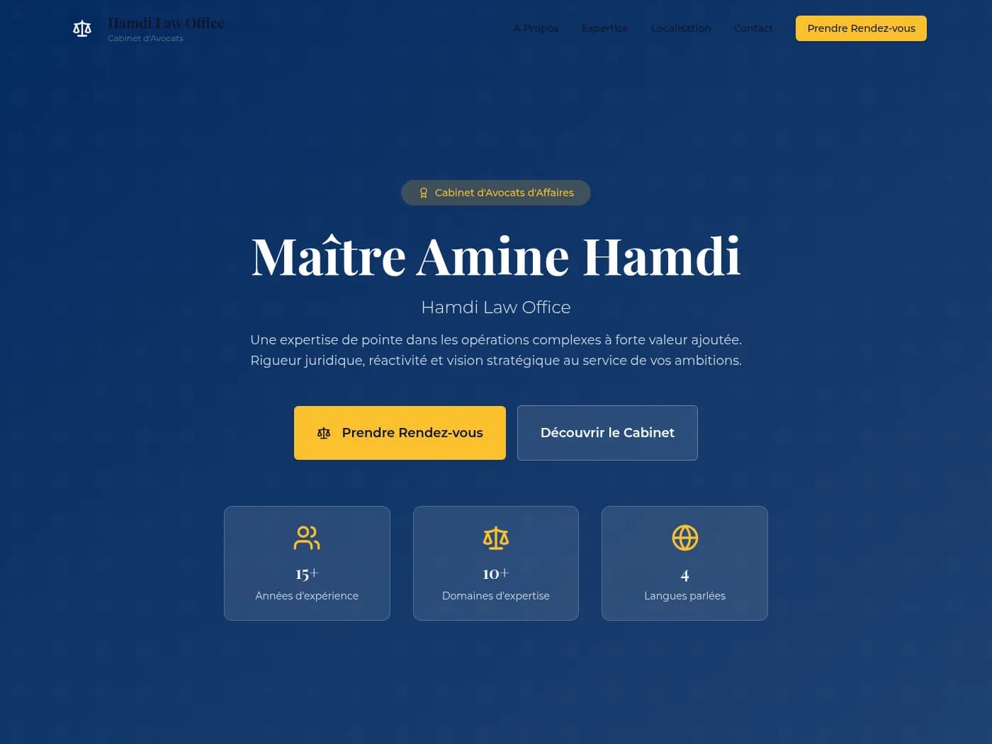 Hamdi Law Office — Plateforme Juridique Professionnelle pour Maître Amine Hamdi