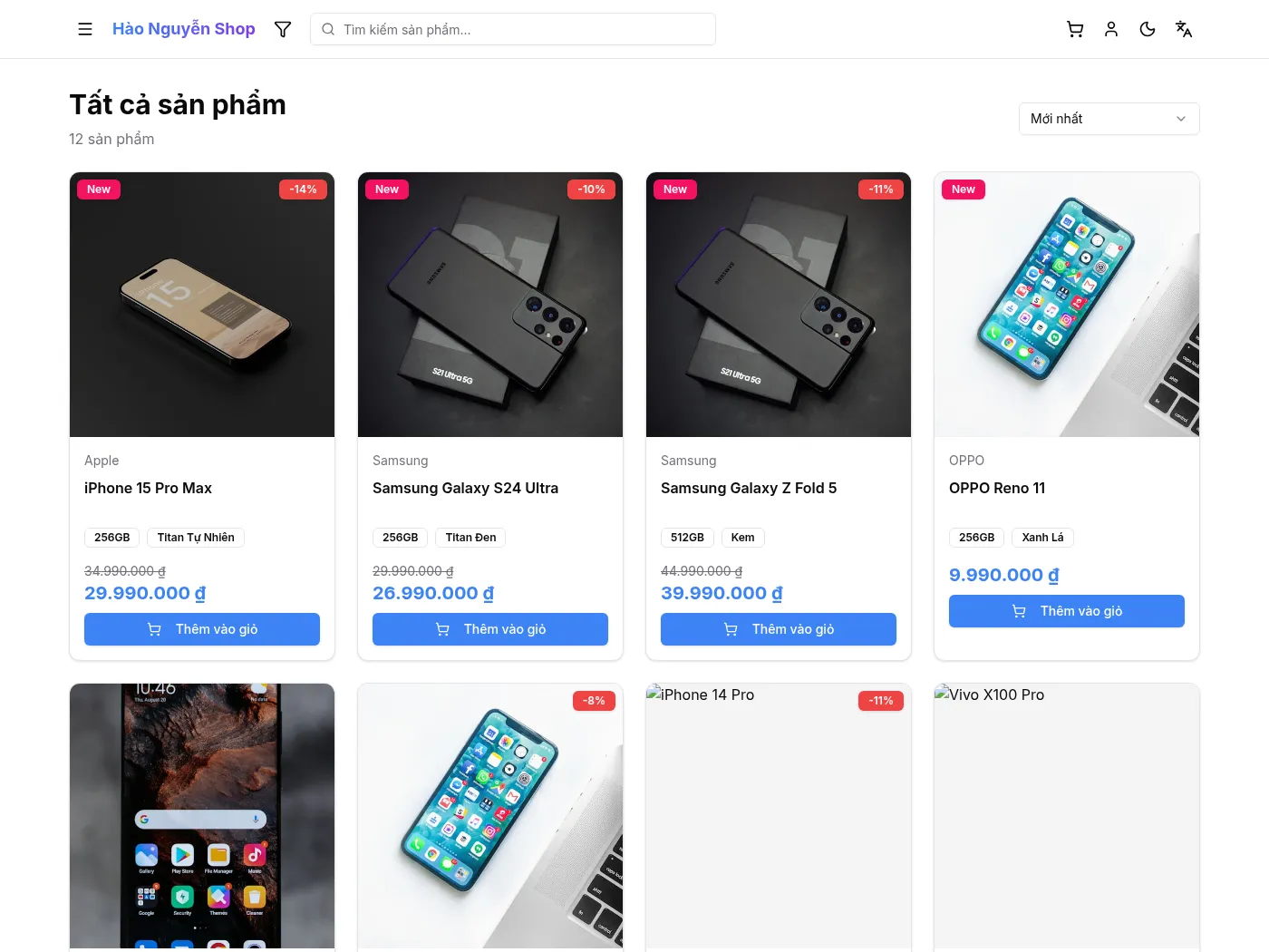Hào Nguyễn Shop - Modern Phone Ecommerce Website