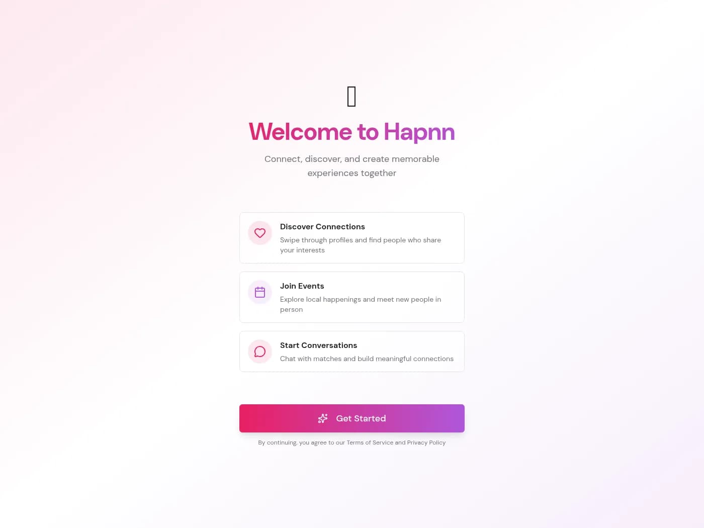 Hapnn Web App Clone