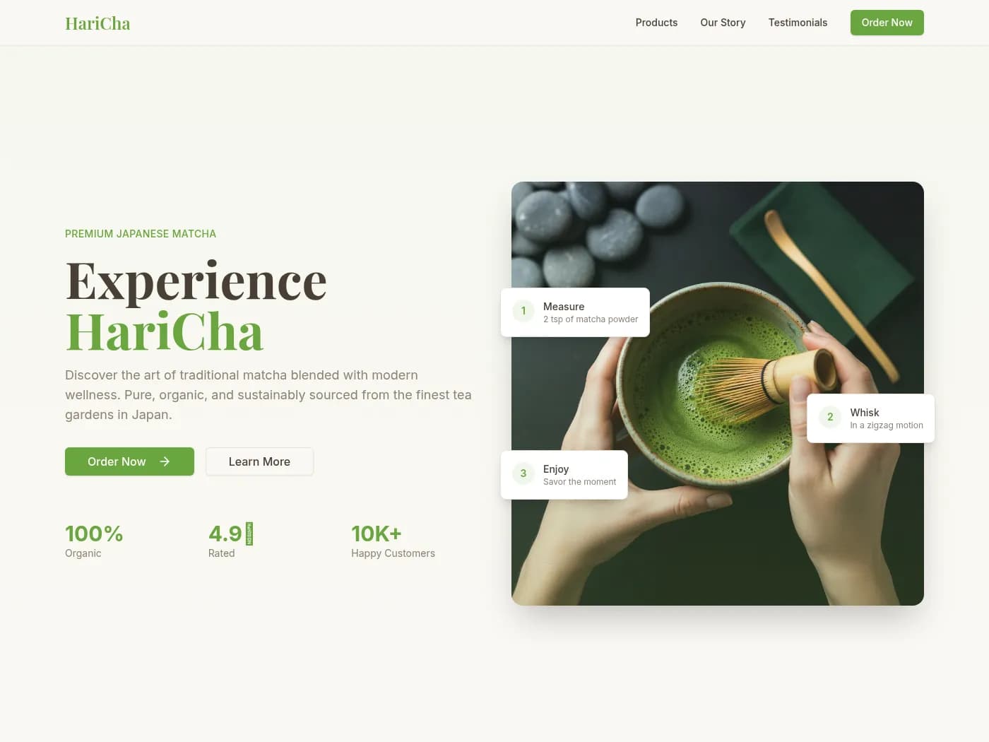 HariCha Matcha Brand Website