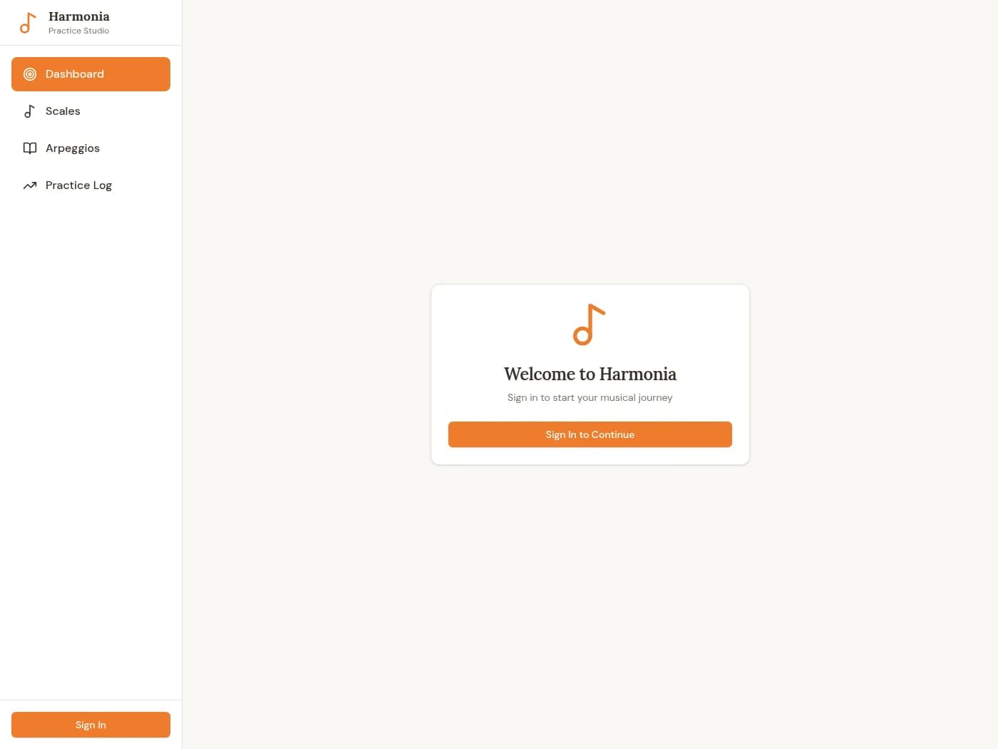 Harmonia Practice Studio: Interactive Scale & Arpeggio Trainer