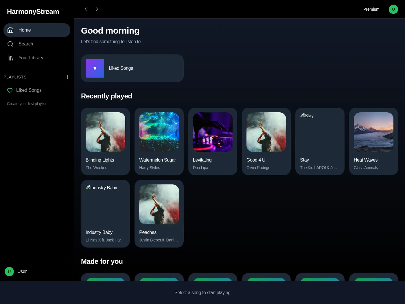 HarmonyStream: Online Music Streaming Platform