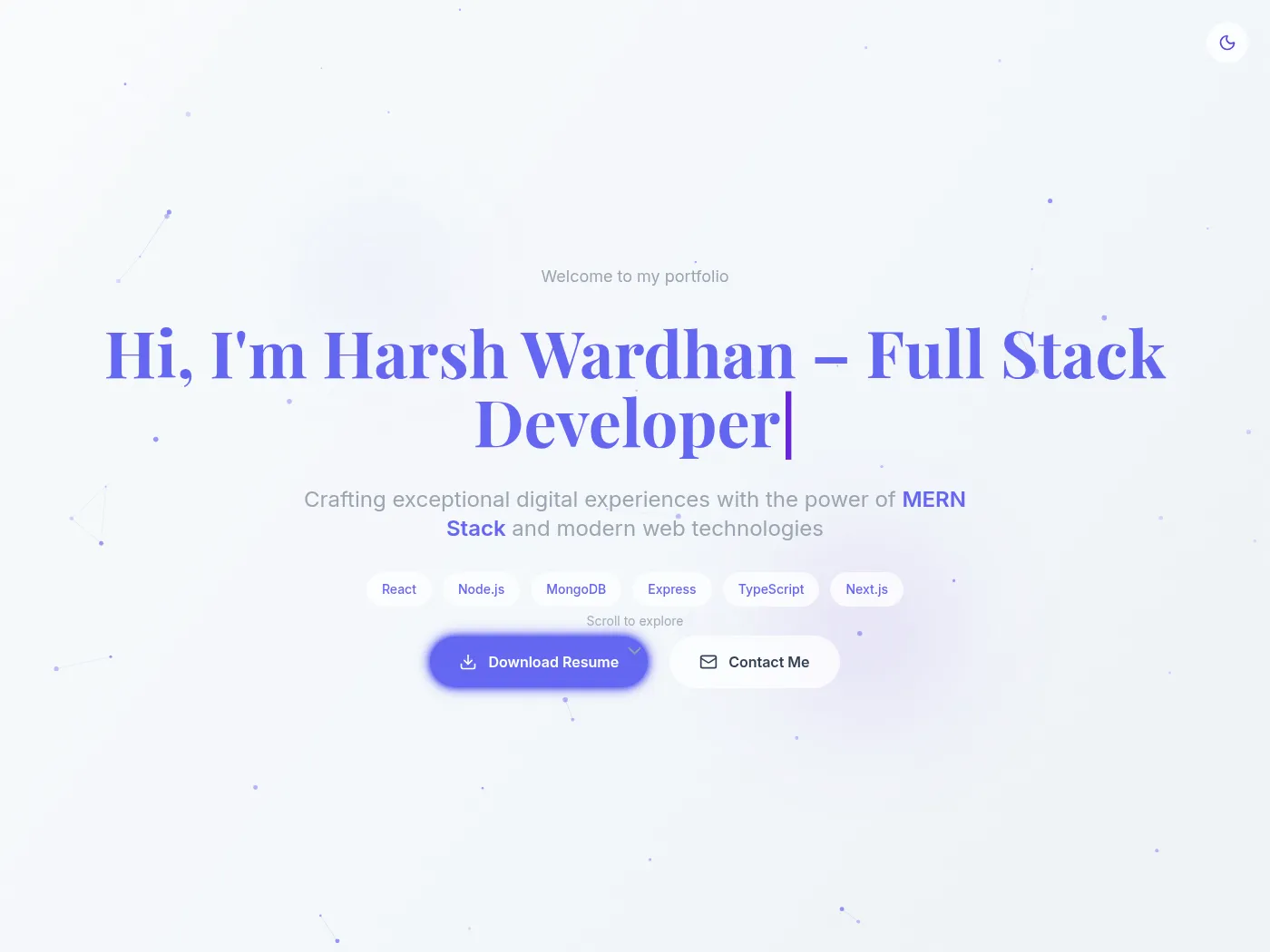 Harsh Wardhan Interactive Portfolio Website