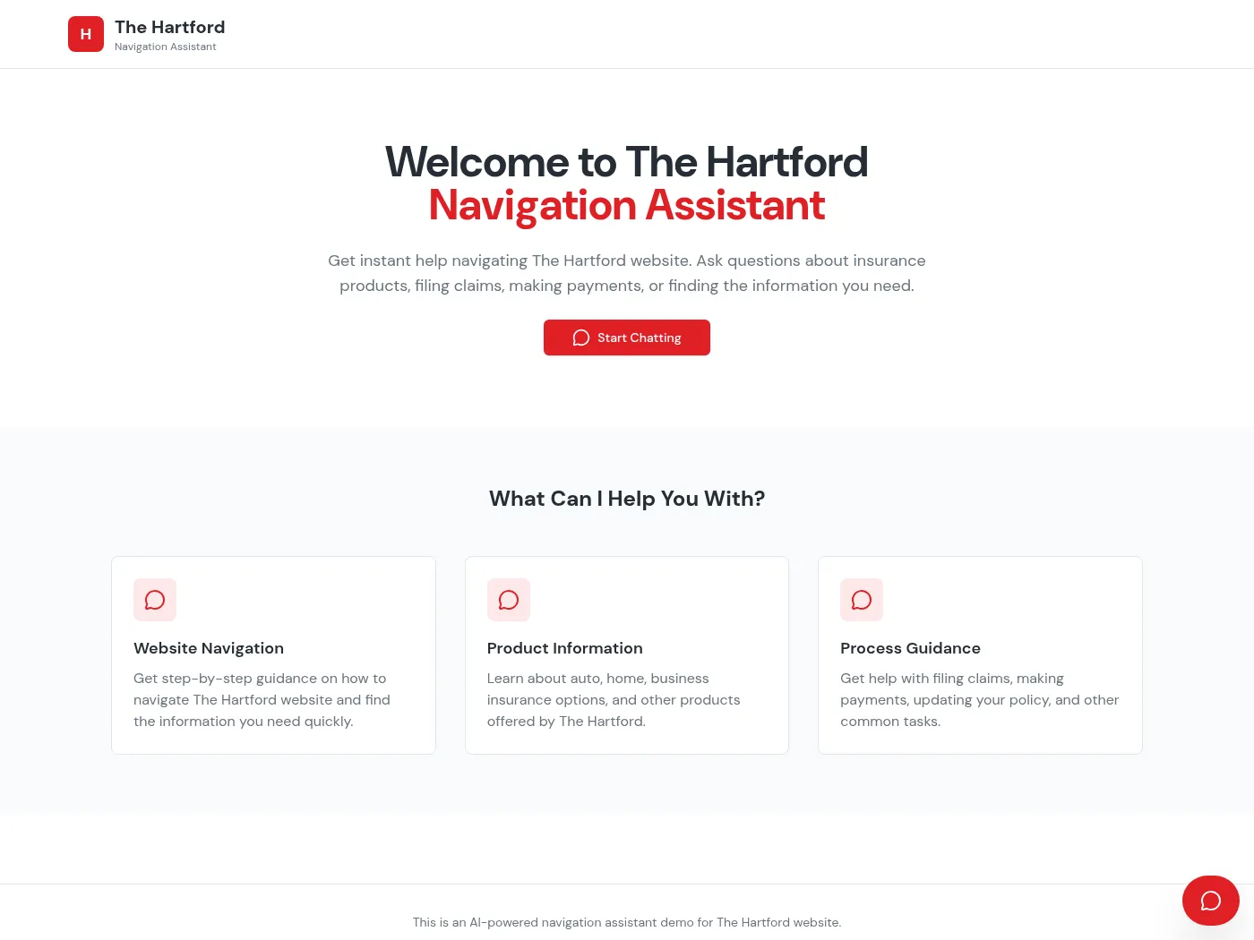 The Hartford Website Navigation Chatbot