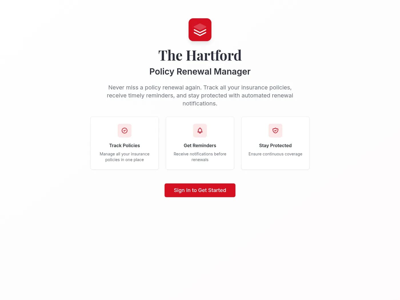 Hartford Policy Insurance Renewal Reminder