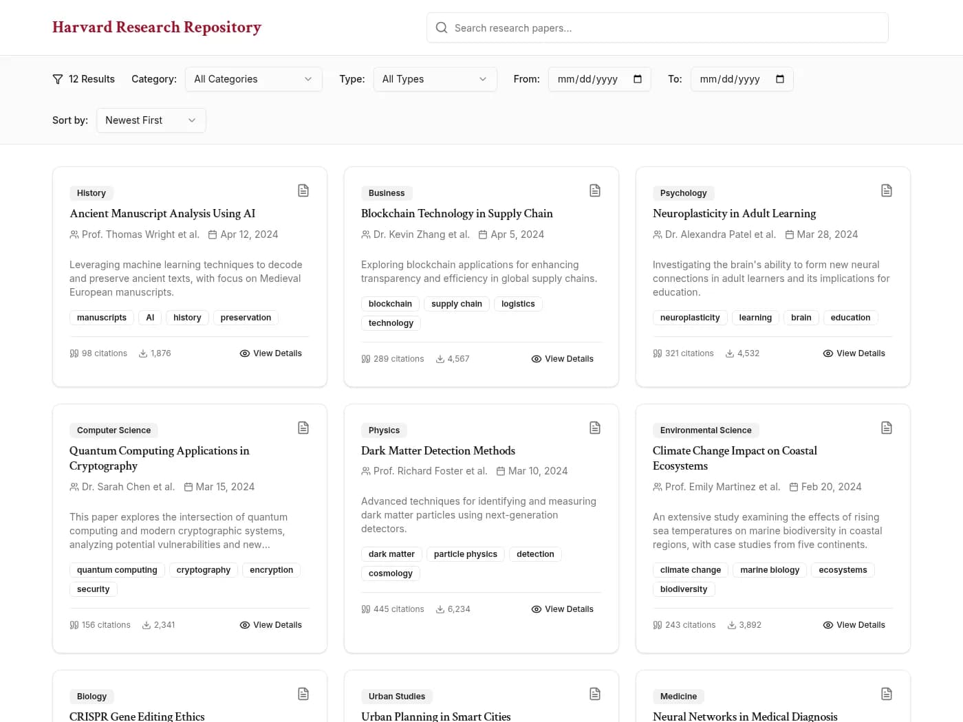 Harvard Research Repository Clone