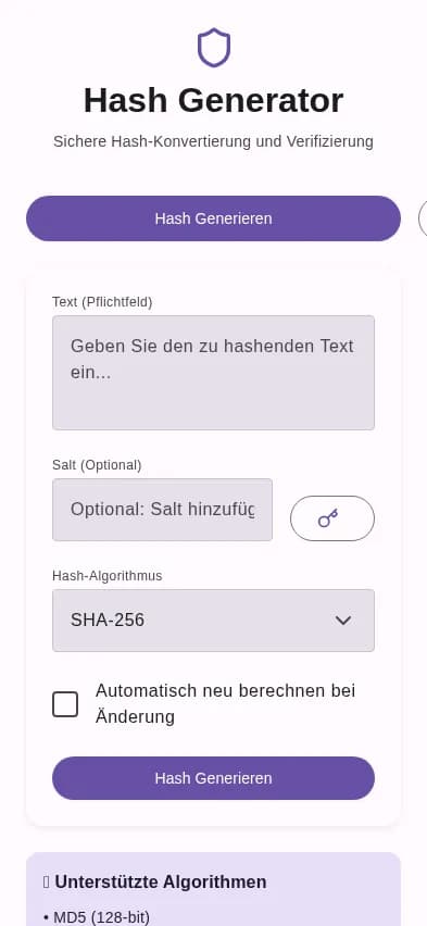 Hash Generator - Android App for Secure Hash Conversion and Verification